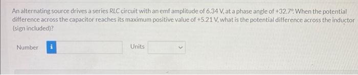 Solved An alternating source drives a series RLC circuit | Chegg.com