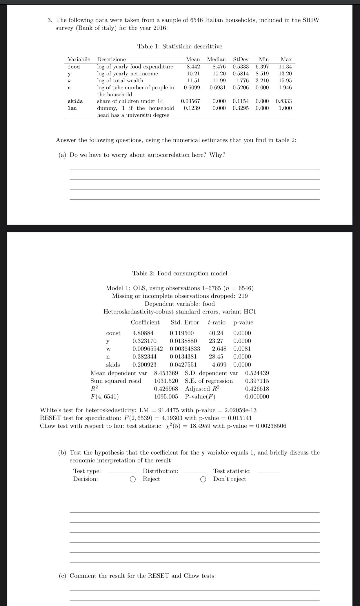 Solved The following data were taken from a sample of 6546 | Chegg.com