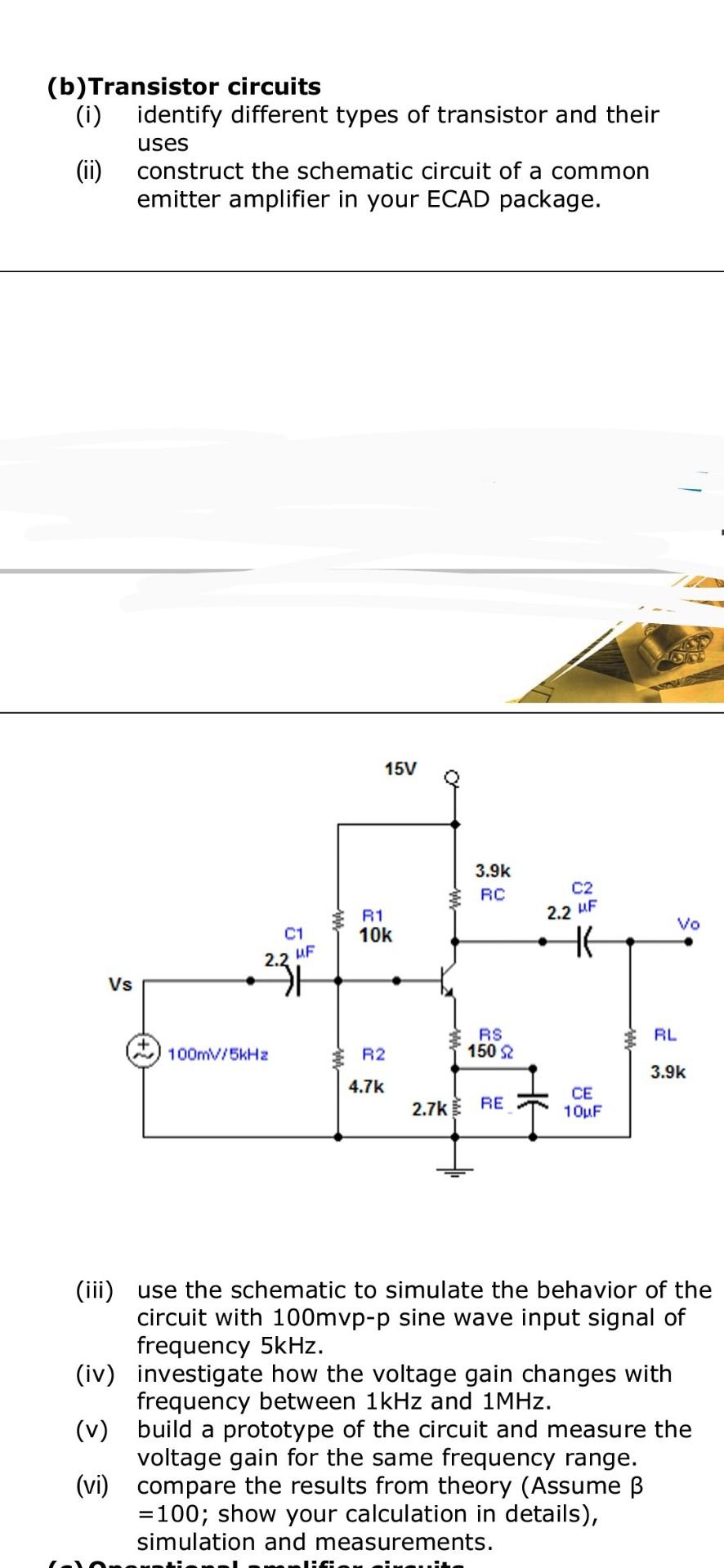 (b)Transistor circuits (i) identify different types | Chegg.com