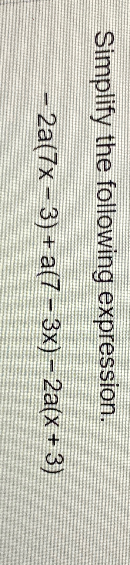 Solved Simplify the following | Chegg.com