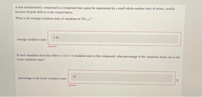 Solved A non-stoichiometric compound is a compound that | Chegg.com