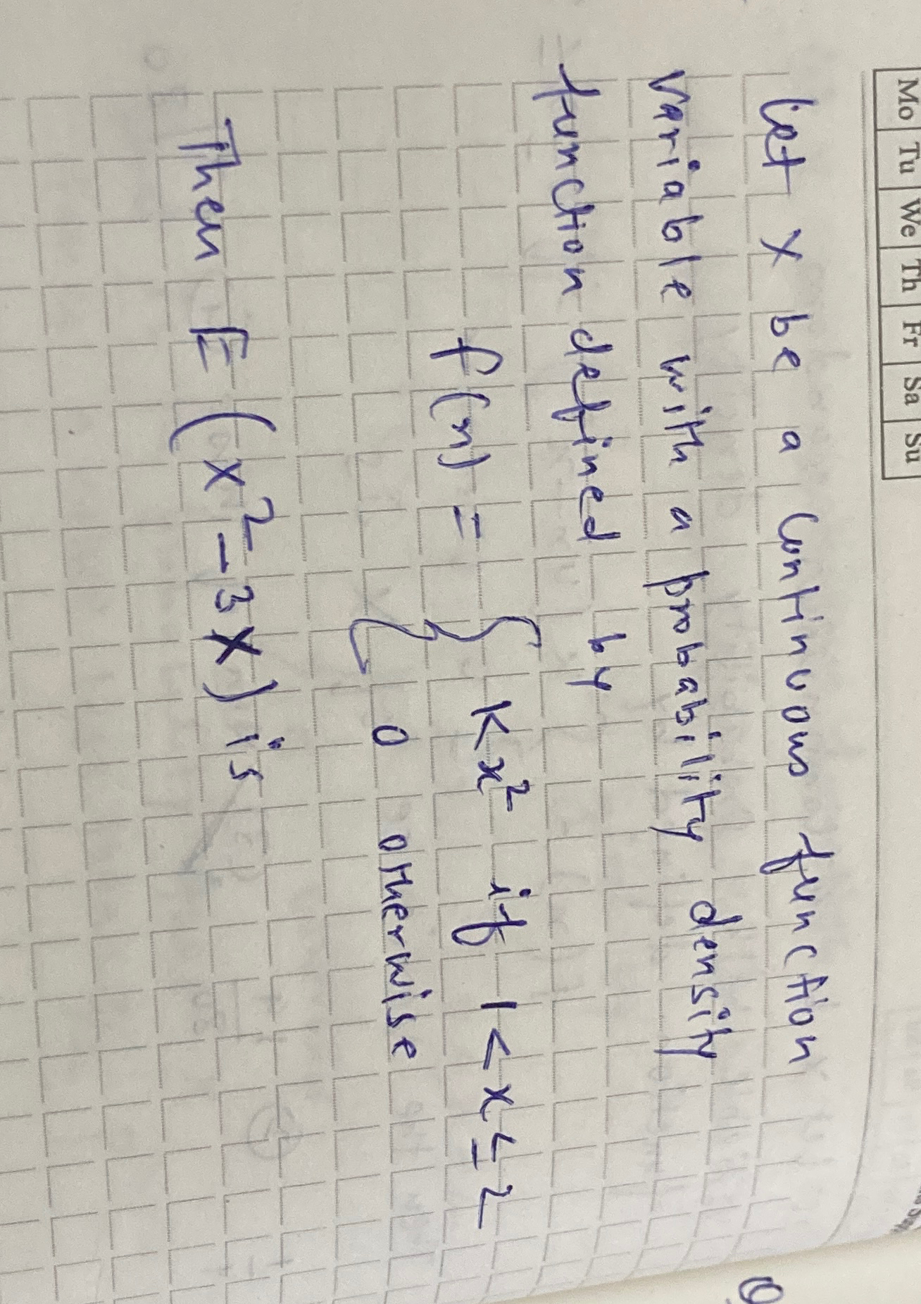 Solved Let x ﻿be a continuous function variable with a | Chegg.com
