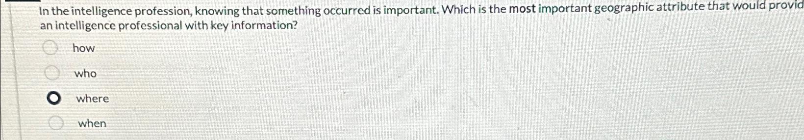 Solved In the intelligence profession, knowing that | Chegg.com