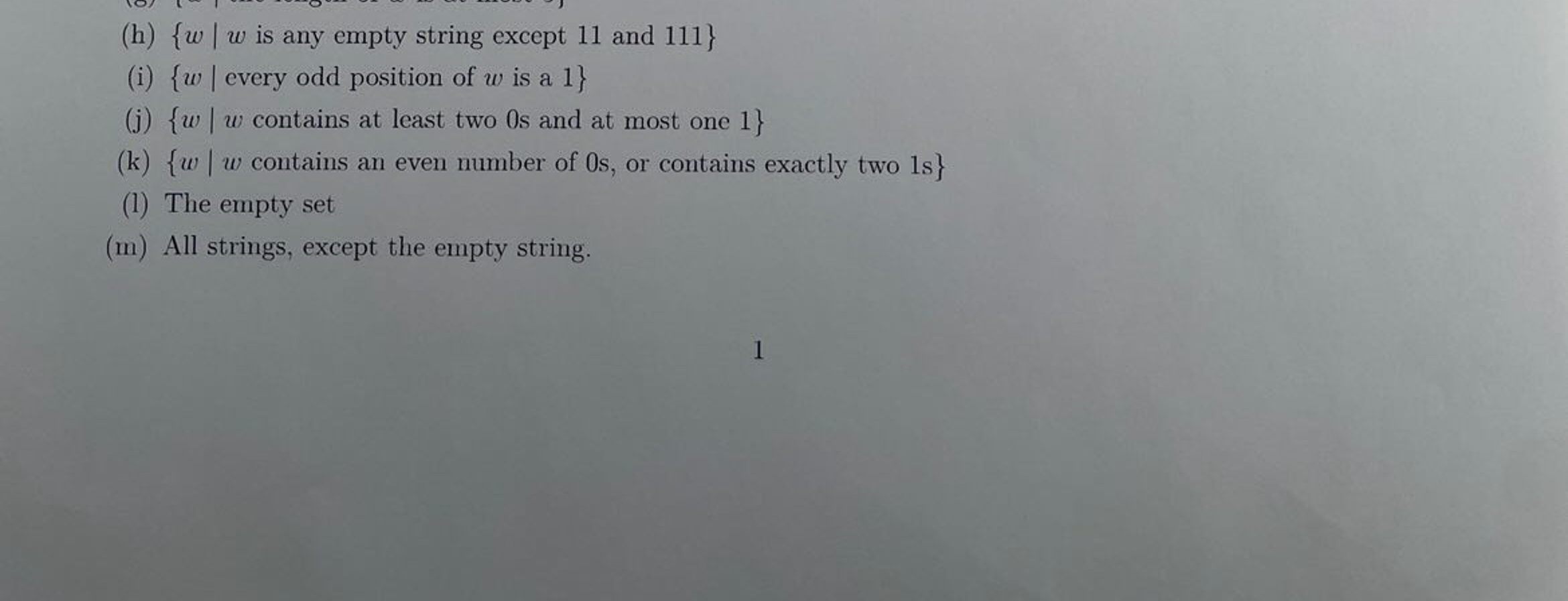 Solved (h) ﻿ is any empty string except 11 ﻿and 111 | Chegg.com