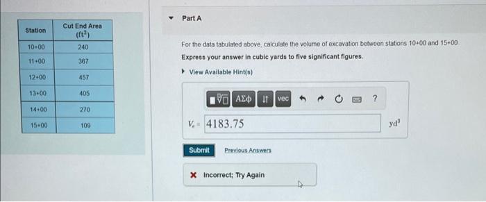 Solved For the data tabulated above, calculate the volume of | Chegg.com