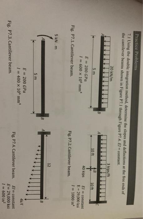 Solved Practice Problems 7.1 Using the double integration | Chegg.com