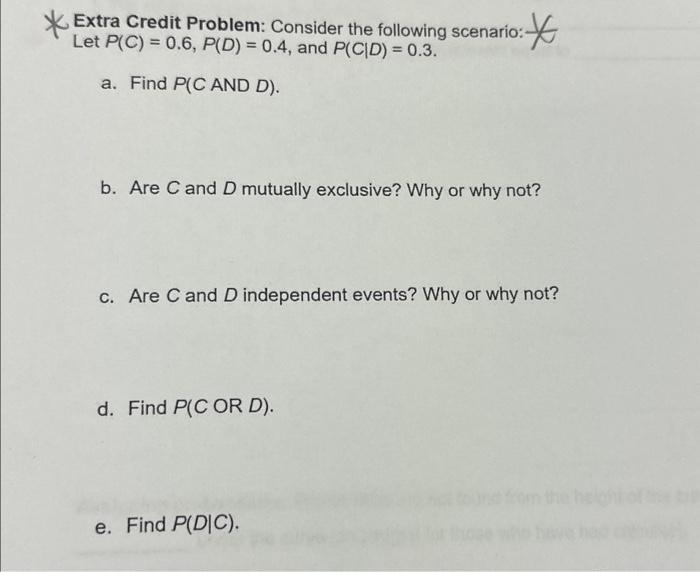 Solved * Extra Credit Problem: Consider the following | Chegg.com