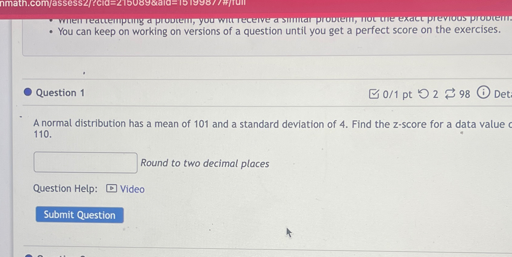 Solved You can keep on working on versions of a question | Chegg.com