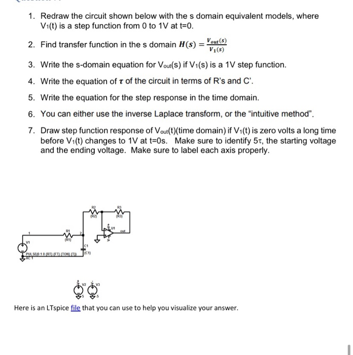 Solved 1. Redraw the circuit shown below with the s domain | Chegg.com