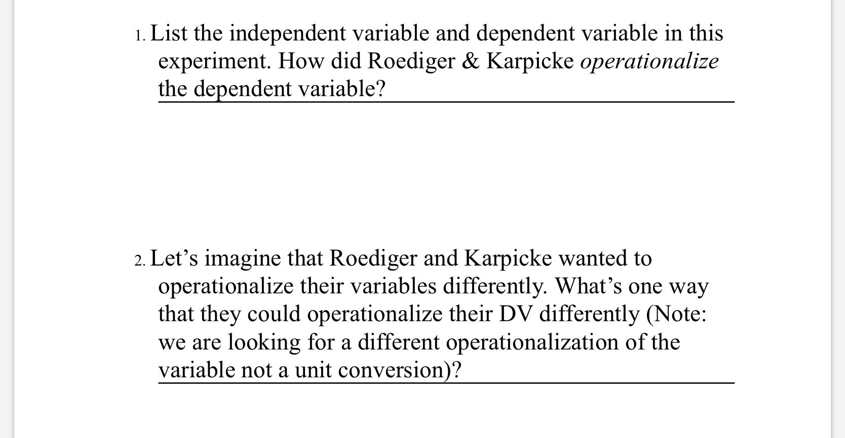 Solved List the independent variable and dependent variable | Chegg.com