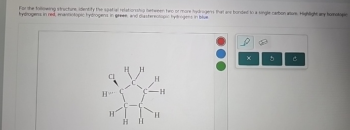 Solved For the following structure, identify the spatial | Chegg.com