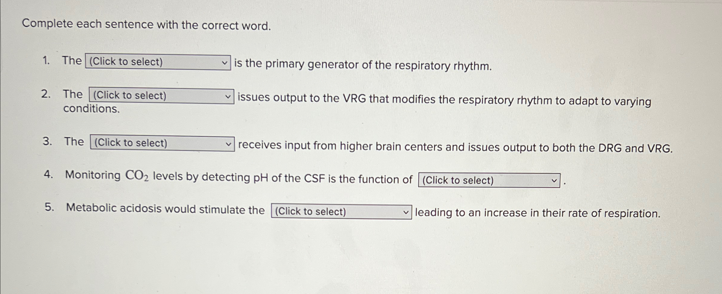 Solved Complete each sentence with the correct word.The | Chegg.com