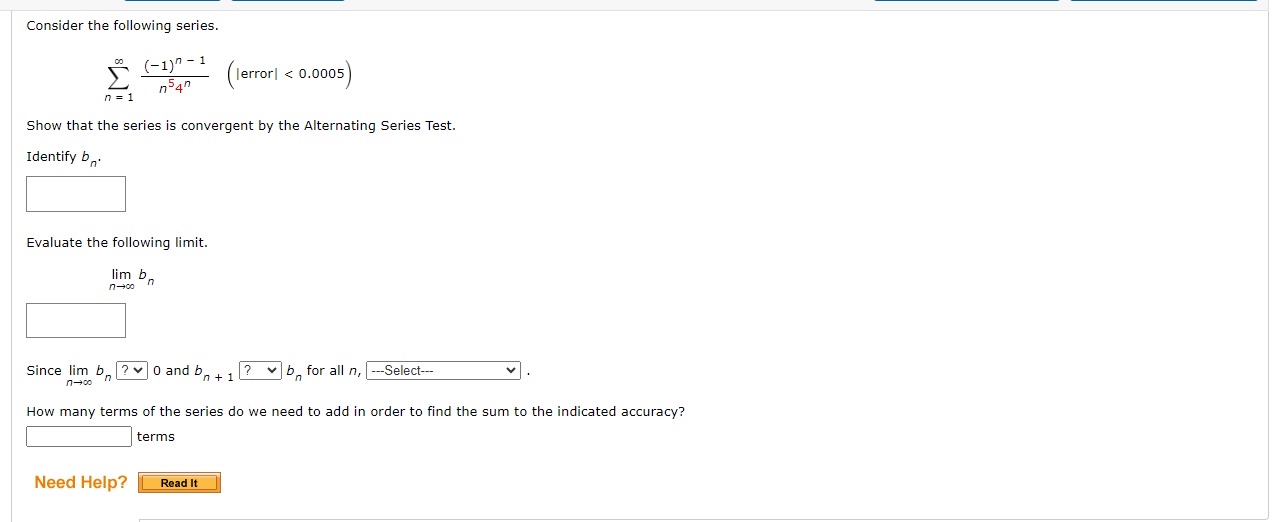 Solved Consider the following series.|)