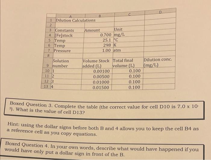Solved Boxed Question 3. Complete the table (the correct | Chegg.com