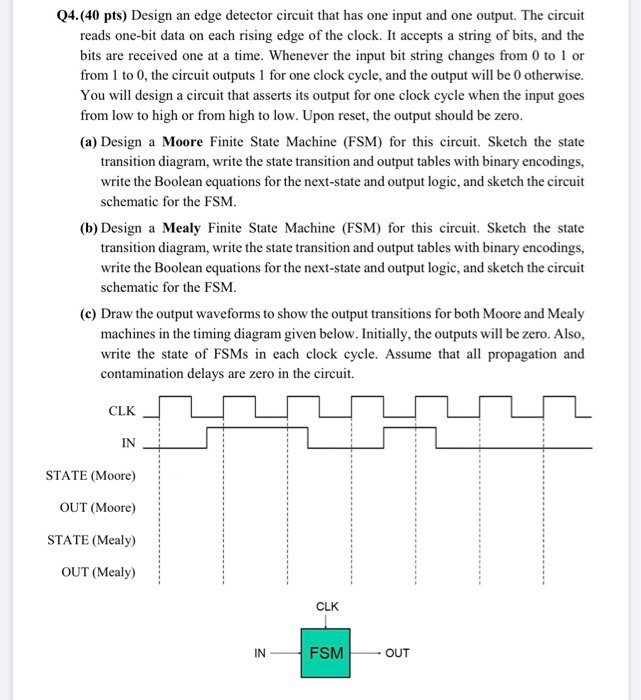 Solved Q4.(40 pts) Design an edge detector circuit that has | Chegg.com