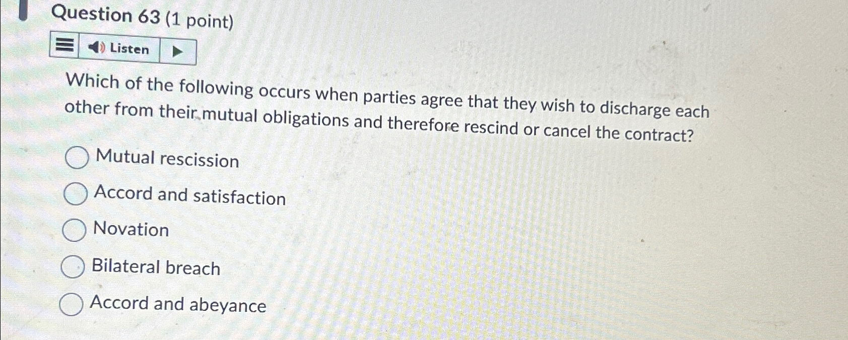 Solved Question 63 (1 ﻿point)ListenWhich of the following | Chegg.com