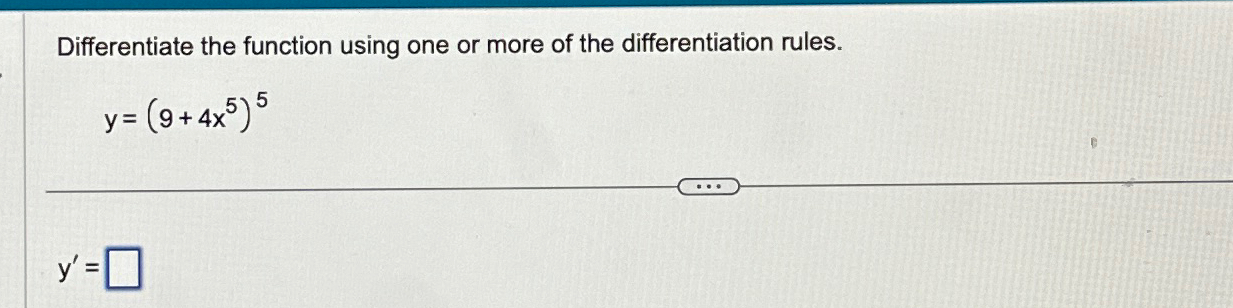Solved Differentiate the function using one or more of the | Chegg.com