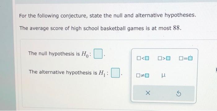 Solved For the following conjecture, state the null and | Chegg.com