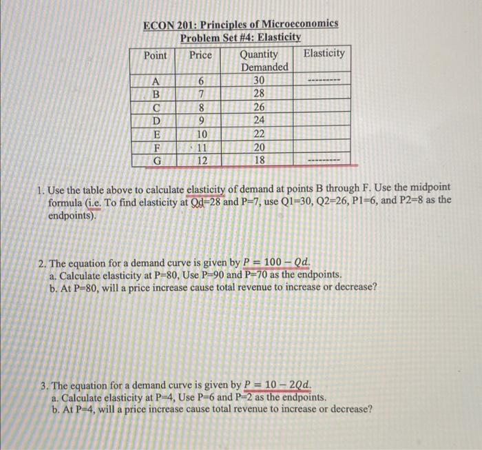 Solved ECON 201: Principles of Microeconomics Problem Set | Chegg.com