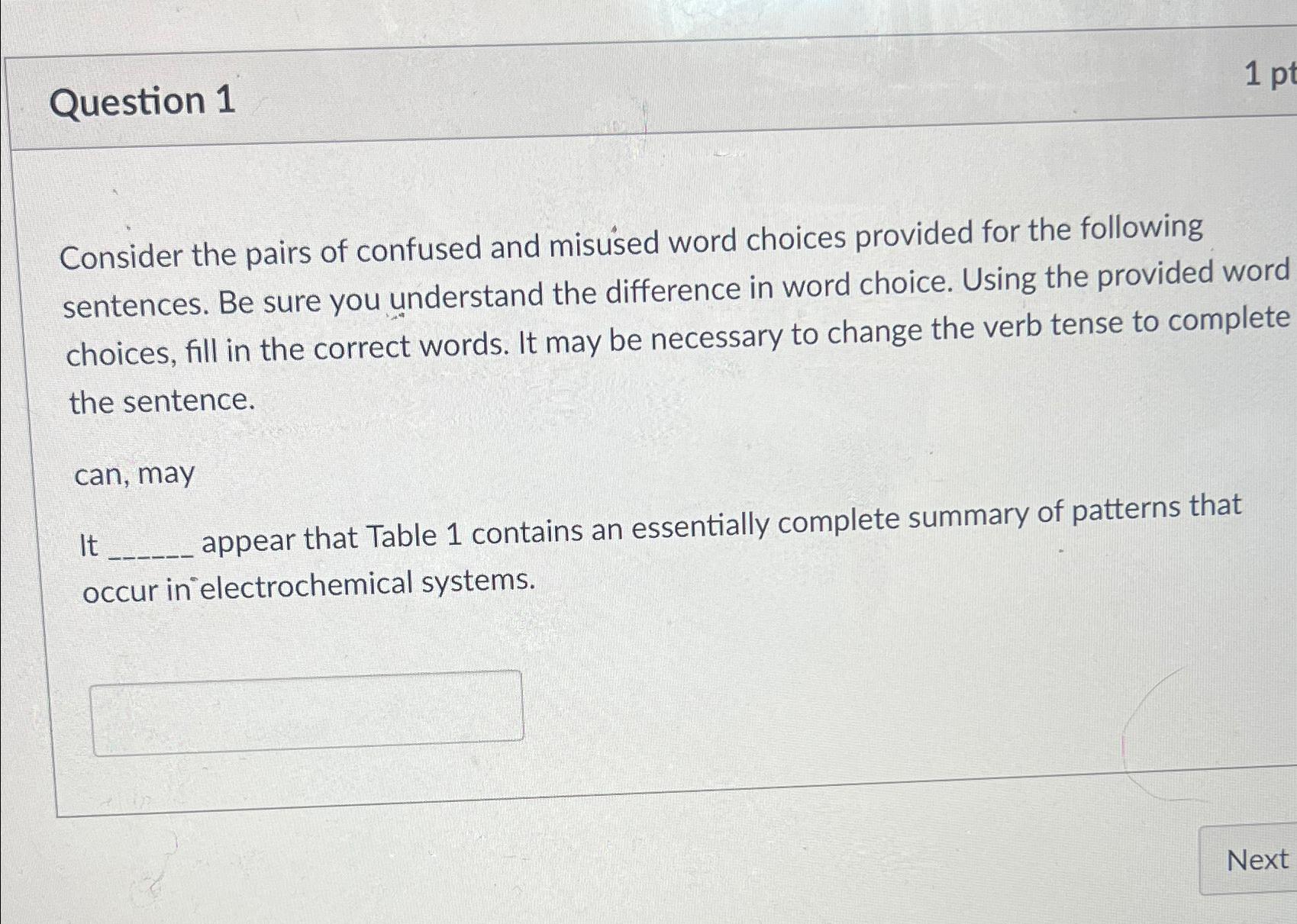 Solved Question 1Consider the pairs of confused and misused | Chegg.com