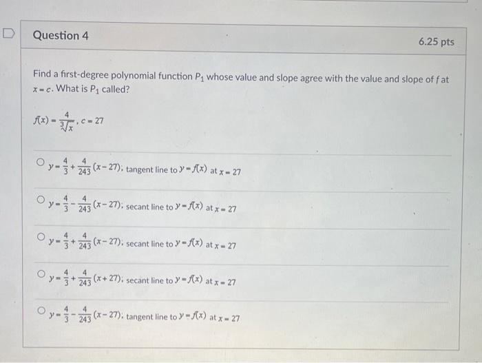 Solved Find a first-degree polynomial function P1 whose | Chegg.com