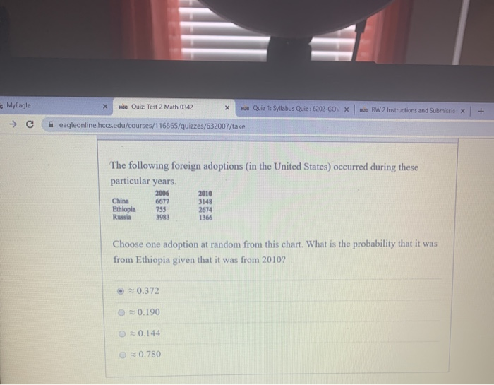 Solved - MyEagle we Quiz: Test 2 Math 0342 x we Quiz 1: | Chegg.com