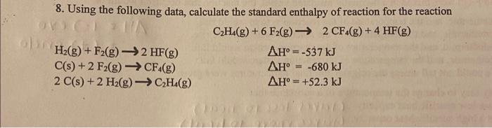 8. Using the following data, calculate the standard | Chegg.com
