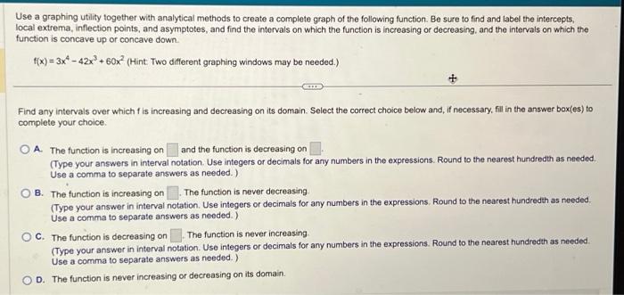 Solved Use a graphing utility together with analytical | Chegg.com