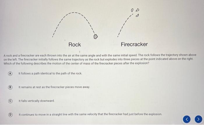 Solved OD Rock Firecracker A rock and a firecracker are each | Chegg.com