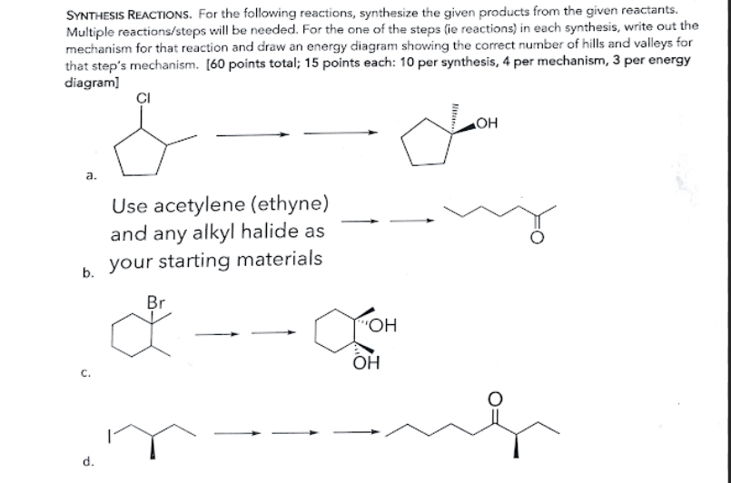 Solved SYNTHESIS REACTIONS. For the following reactions, | Chegg.com