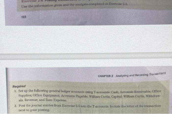 Solved Exercise 2-5 Analyzing transactions 103,5 William | Chegg.com