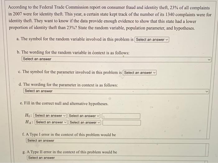 Solved According to the Federal Trade Commission report on | Chegg.com