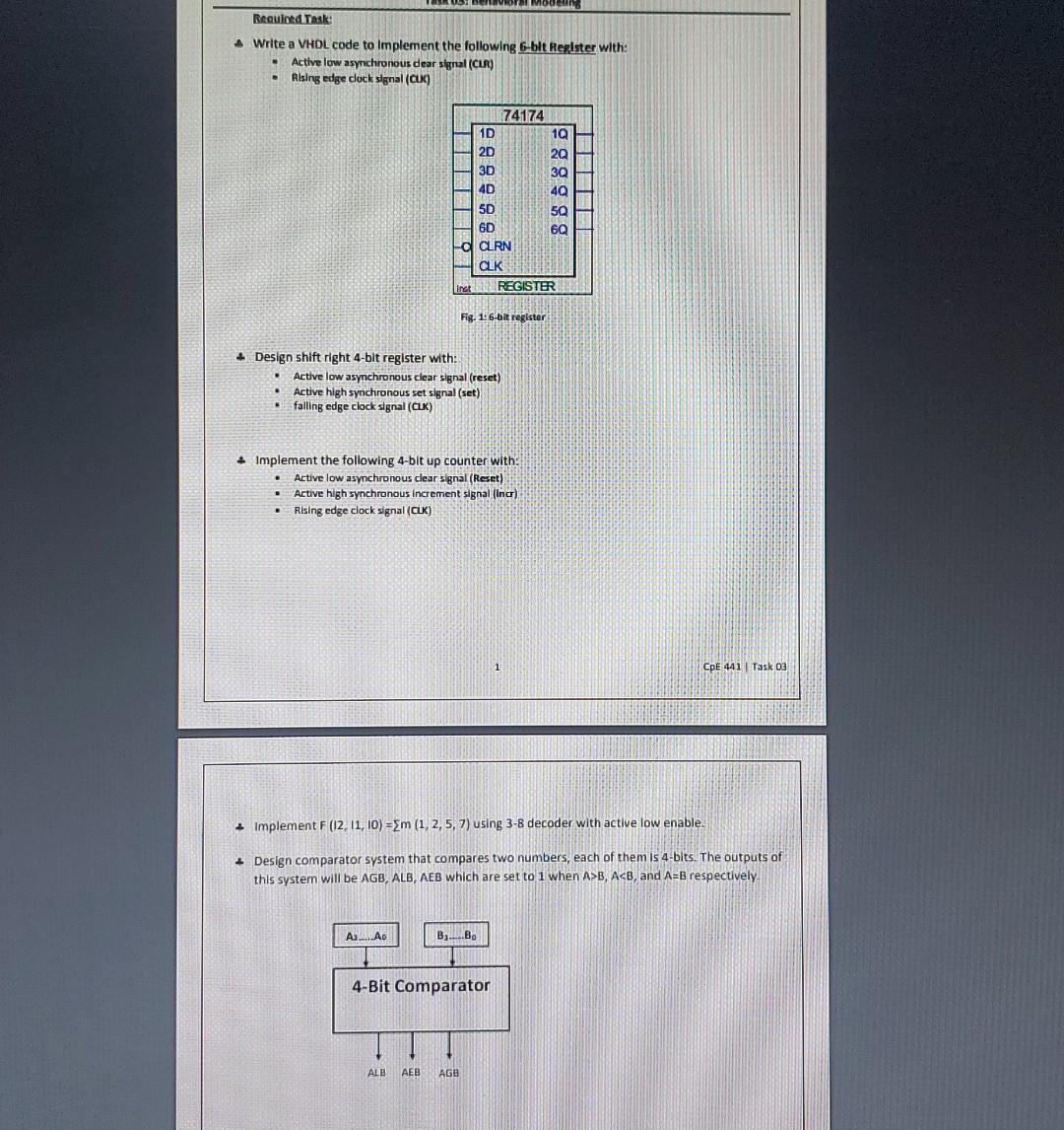 Solved Write a VHOL code to implement the following 6-blt | Chegg.com