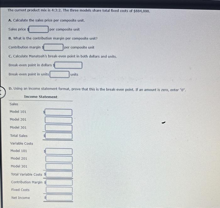 Solved A. Calculate the sales price per composite unit. | Chegg.com