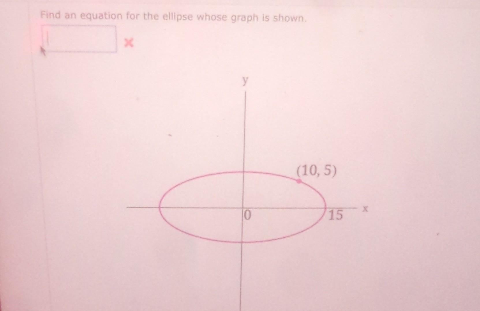 Solved Find an equation for the ellipse whose graph is | Chegg.com