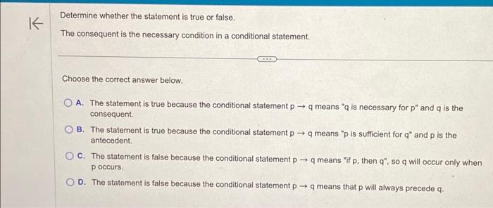 Solved Determine whether the statement is true or false. The | Chegg.com