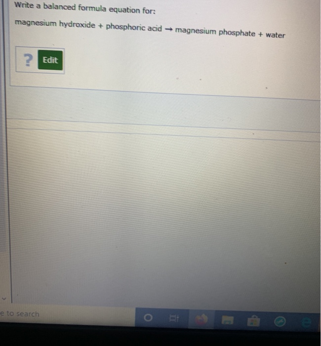 Solved Write a balanced formula equation for: magnesium | Chegg.com Solved Write a balanced formula equation for: magnesium | Chegg.com