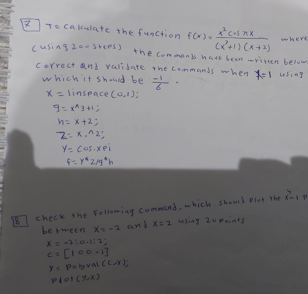 Solve Using The Matlap