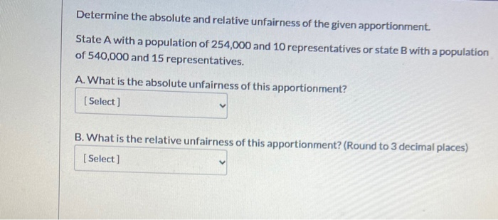 Solved Determine the absolute and relative unfairness of the | Chegg.com