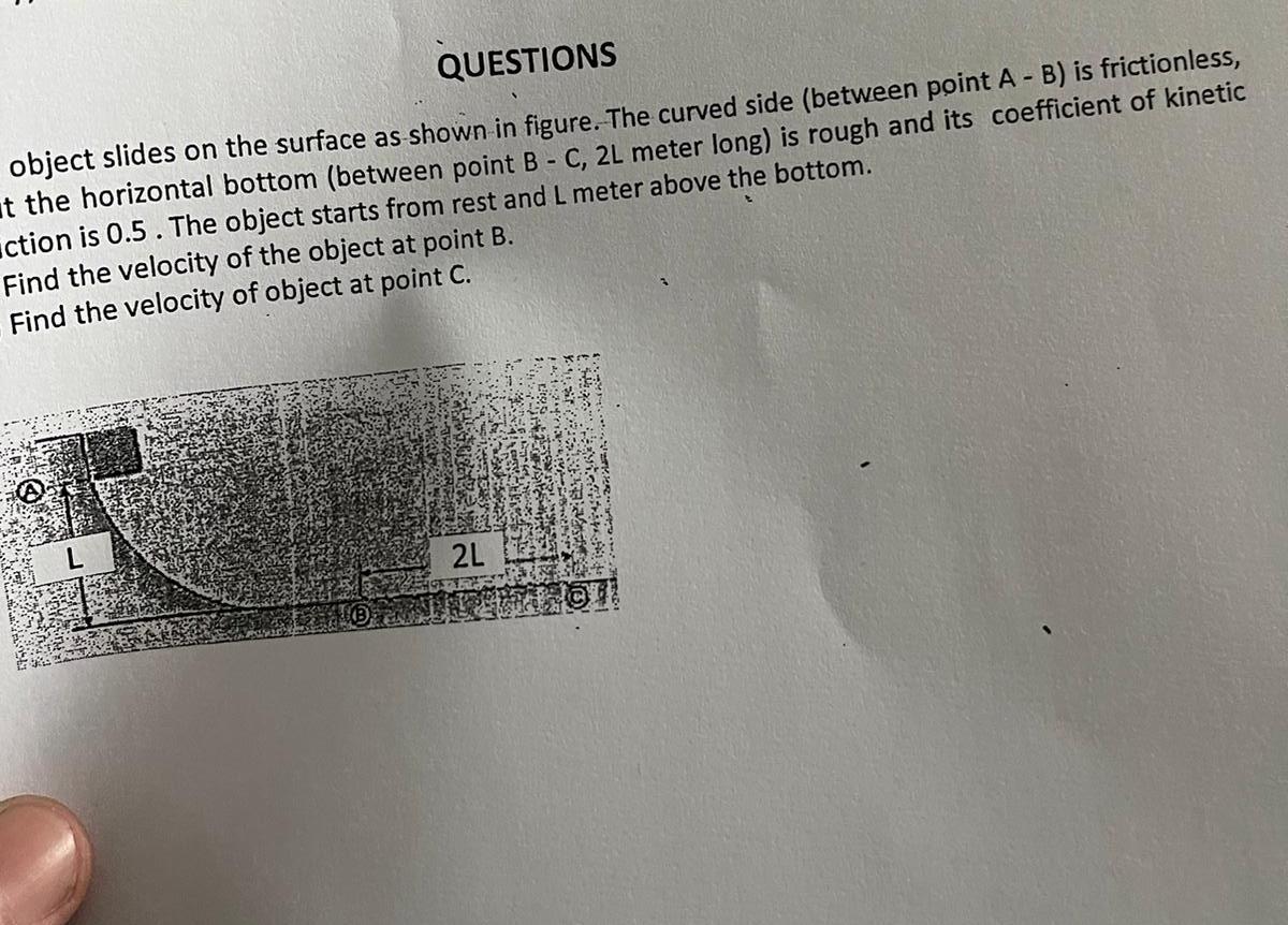 Solved QUESTIONS object slides on the surface as shown in | Chegg.com
