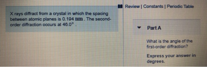 Solved Review Constants | Periodic Table X rays diffract | Chegg.com