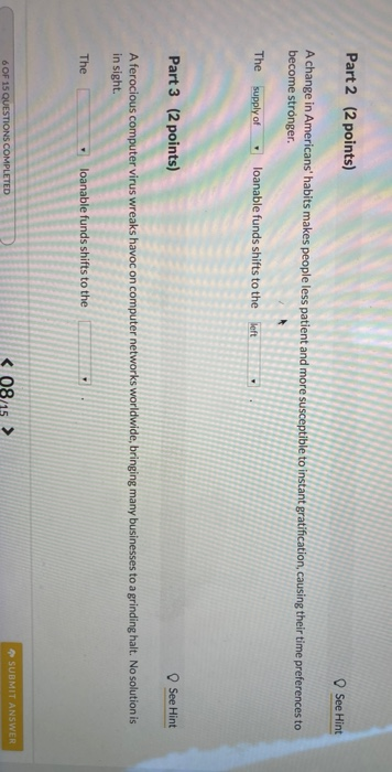 Solved Part 2 (2 points) See Hint A change in Americans' | Chegg.com