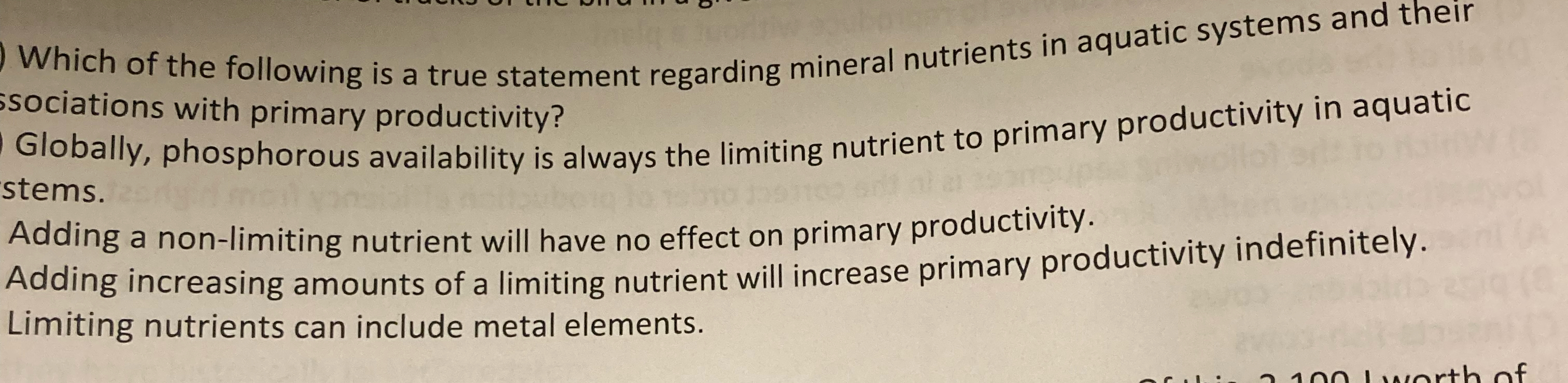 Solved Which of the following is a true statement regarding | Chegg.com