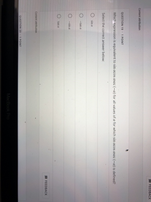 Solved FEEDBACK Content attribution QUESTION 19. 1 POINT | Chegg.com
