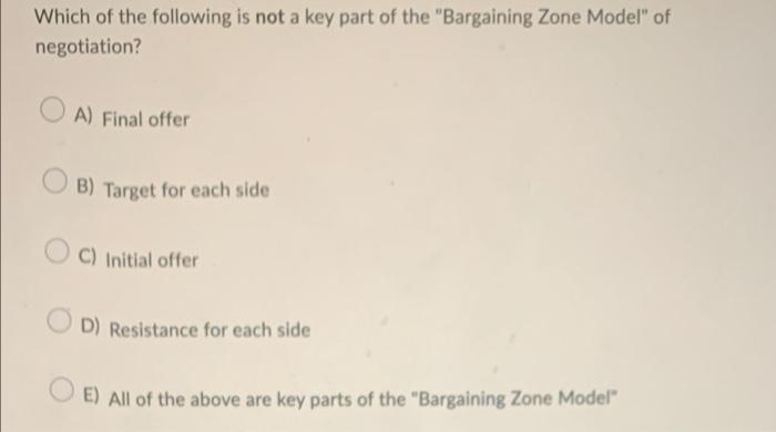 Solved Which of the following is not a key part of the | Chegg.com