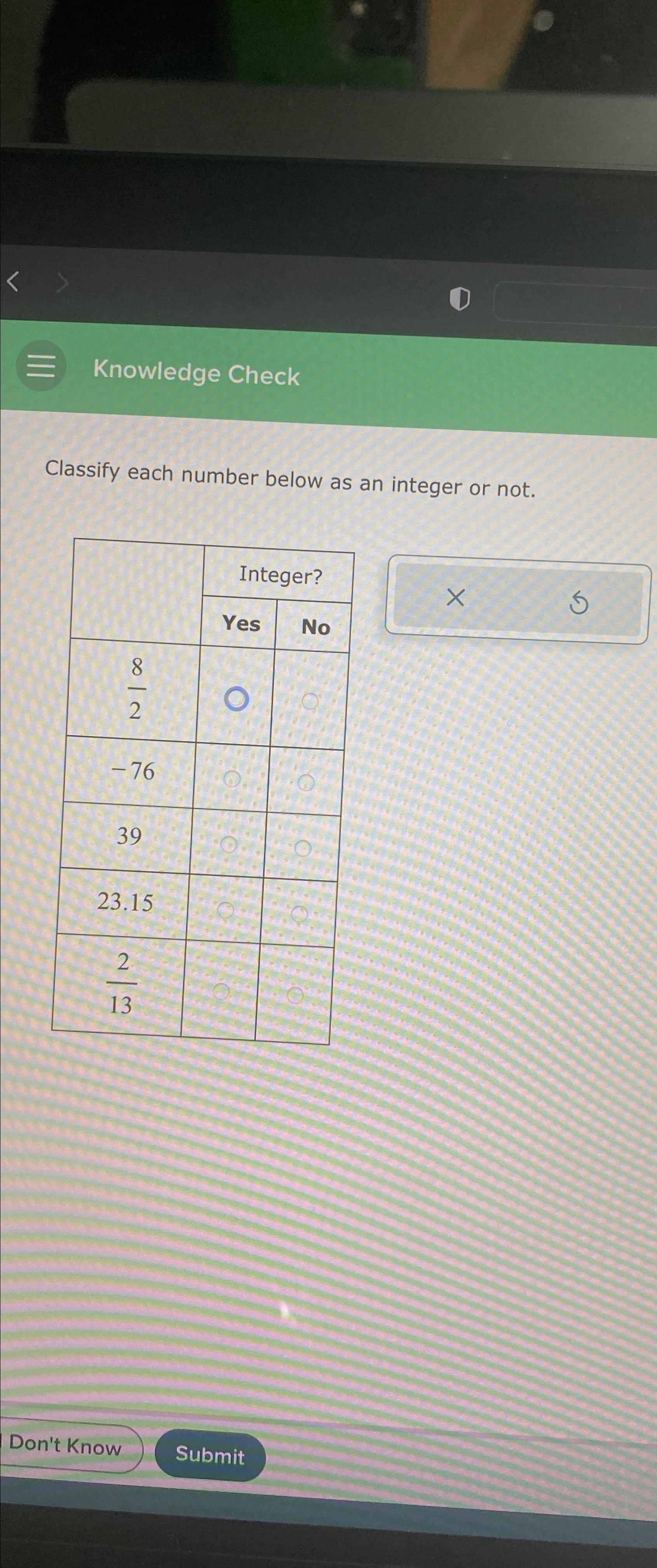 Solved Knowledge CheckClassify each number below as an | Chegg.com