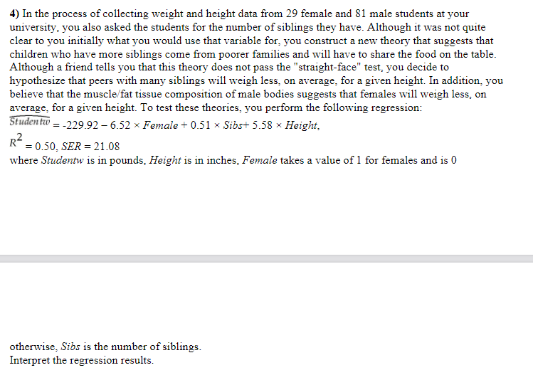 Solved In the process of collecting weight and height data | Chegg.com
