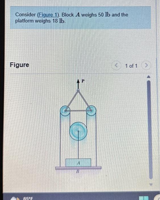 Solved Consider (Figure 1). Block A weighs 50lb and the | Chegg.com