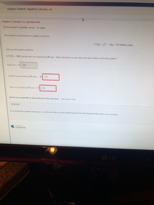 Solved Hughes-Hallett, Applied Calculus, 6e Chapter 5, | Chegg.com