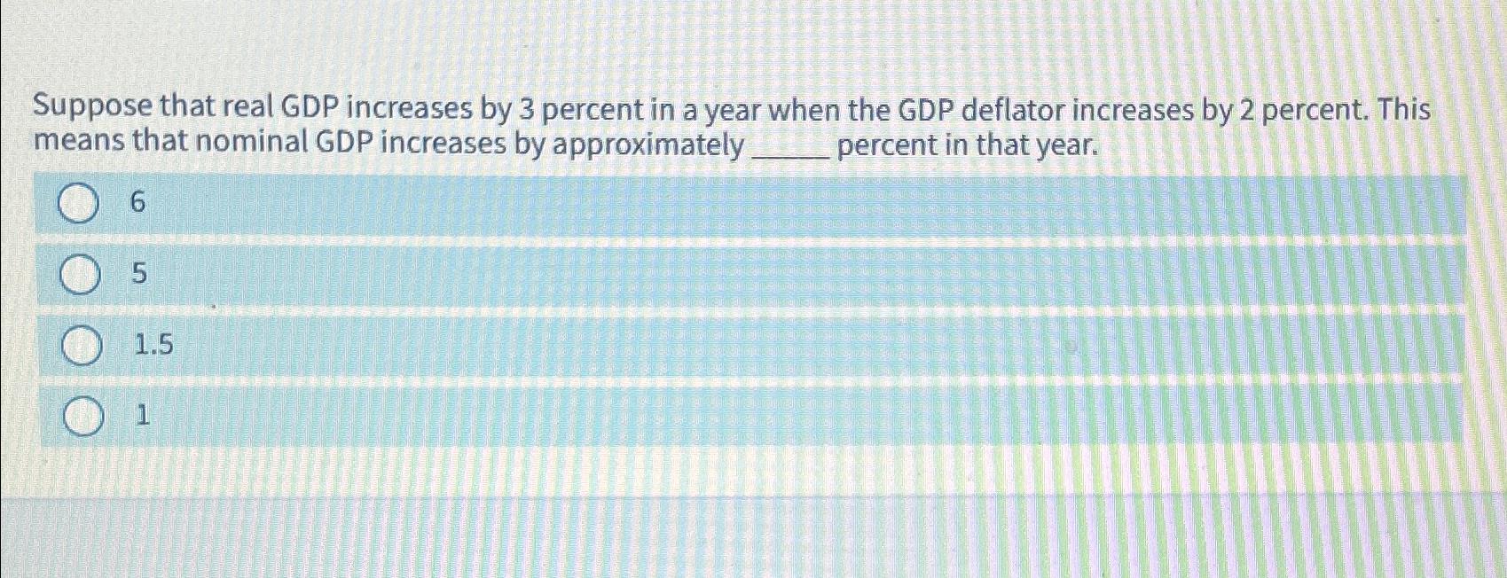 Solved Suppose that real GDP increases by 3 ﻿percent in a | Chegg.com